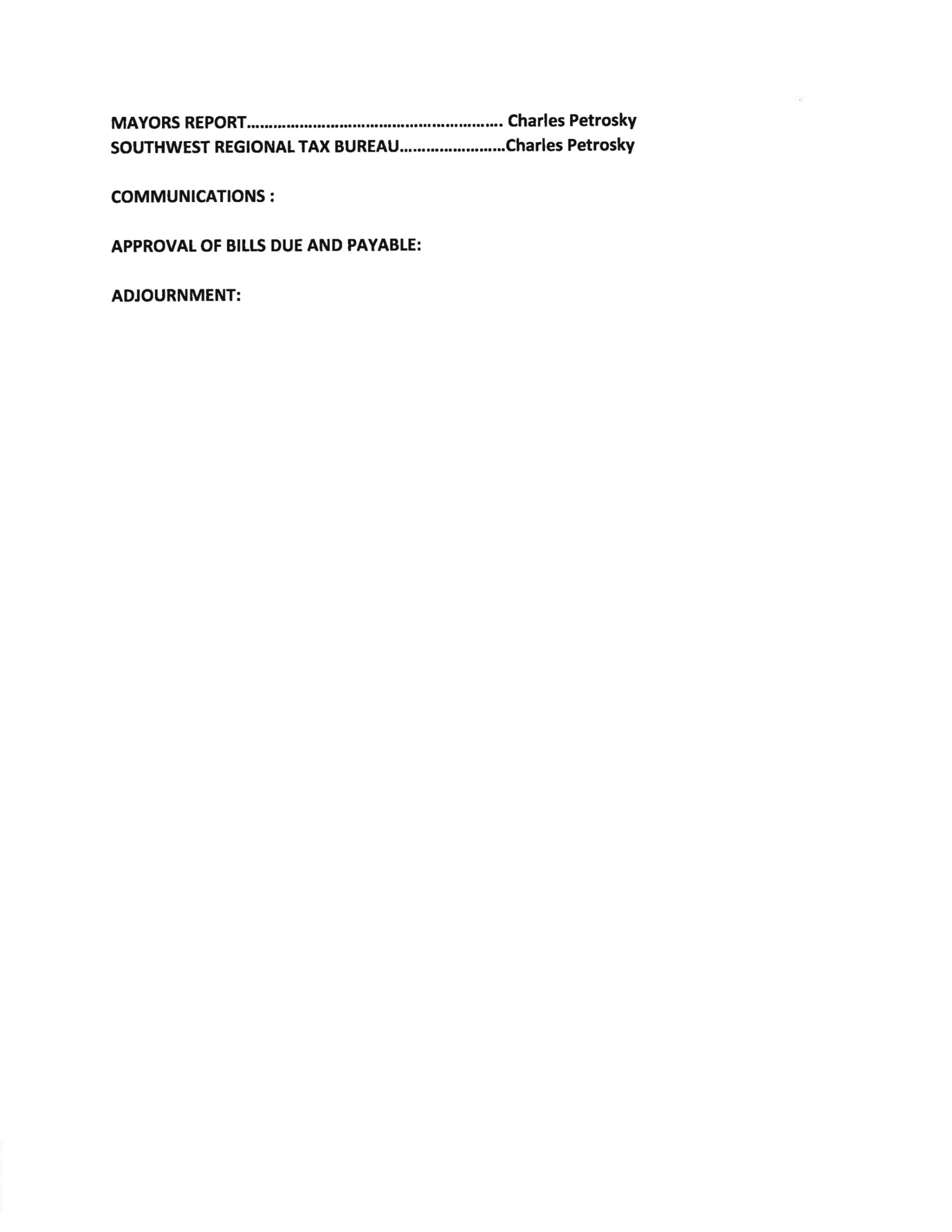 Public Information - Perryopolis Borough